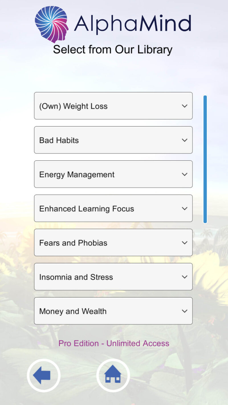 AlphaMind Self Hypnosis App - Self Hypnosis Programs